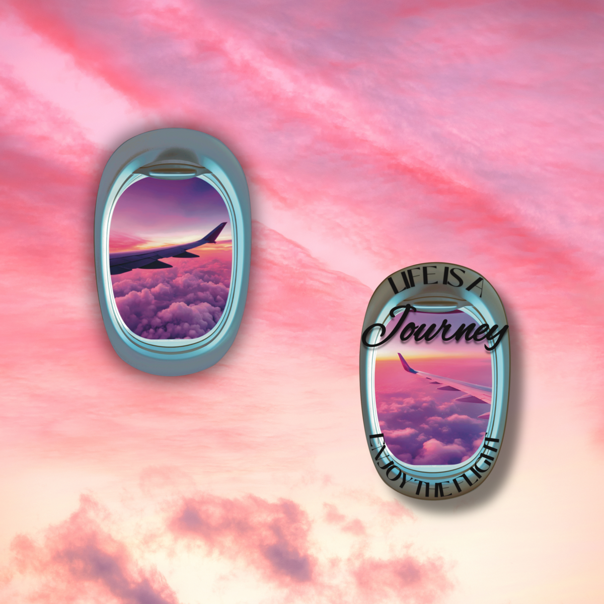 Airplane Window View Vinyl Sticker - 2 Sizes, Matte, Glossy, or Hologr ...