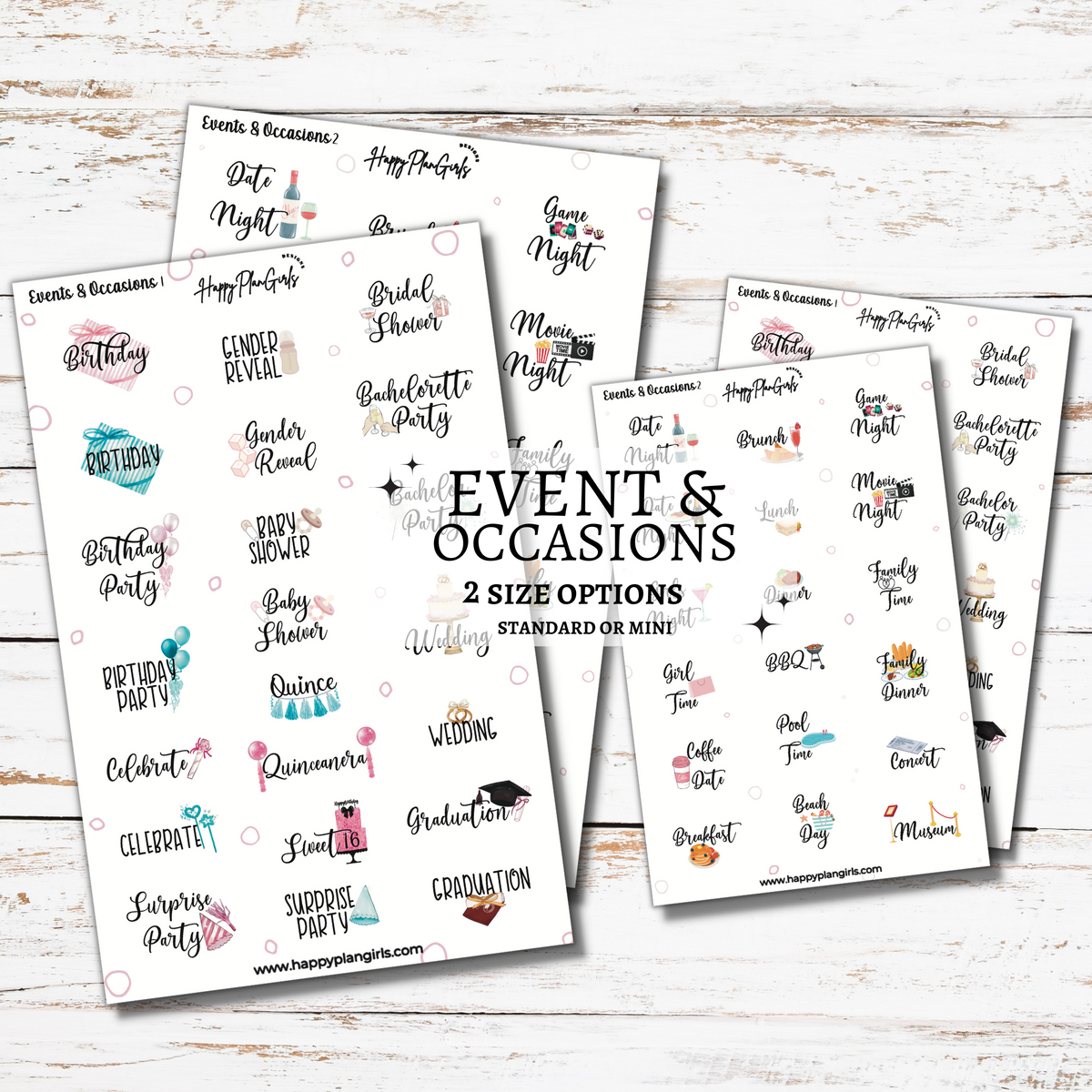 Event and Occasions Planner Sticker Sheet – HappyPlanGirls Designs