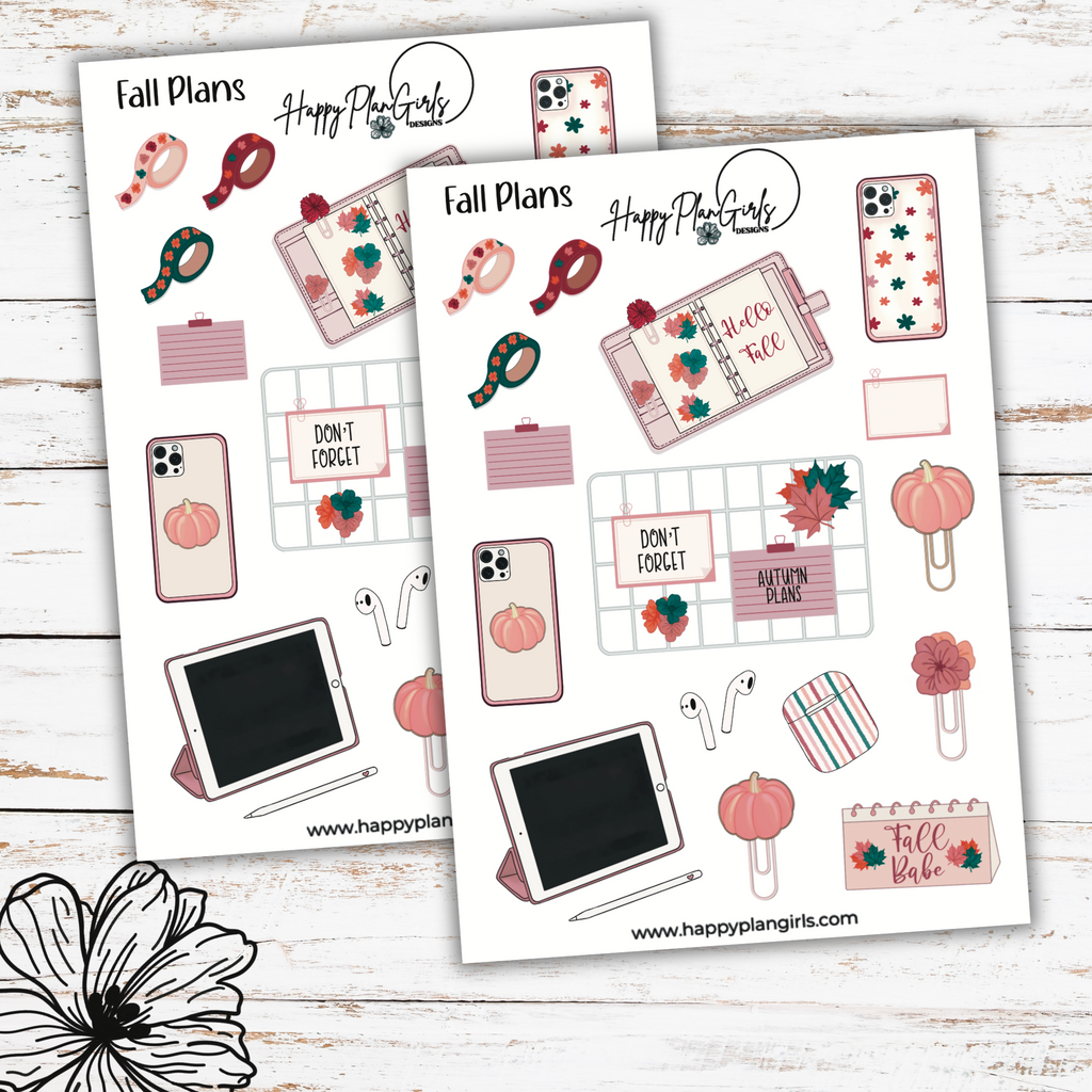 Fall Plans Autumn Fall Planner Sticker Sheet – HappyPlanGirls Designs