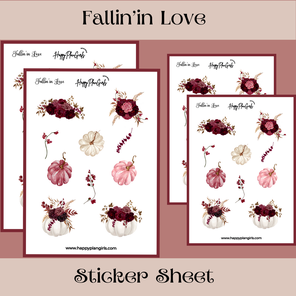 Fallin'in Love Sticker Sheet – HappyPlanGirls Designs