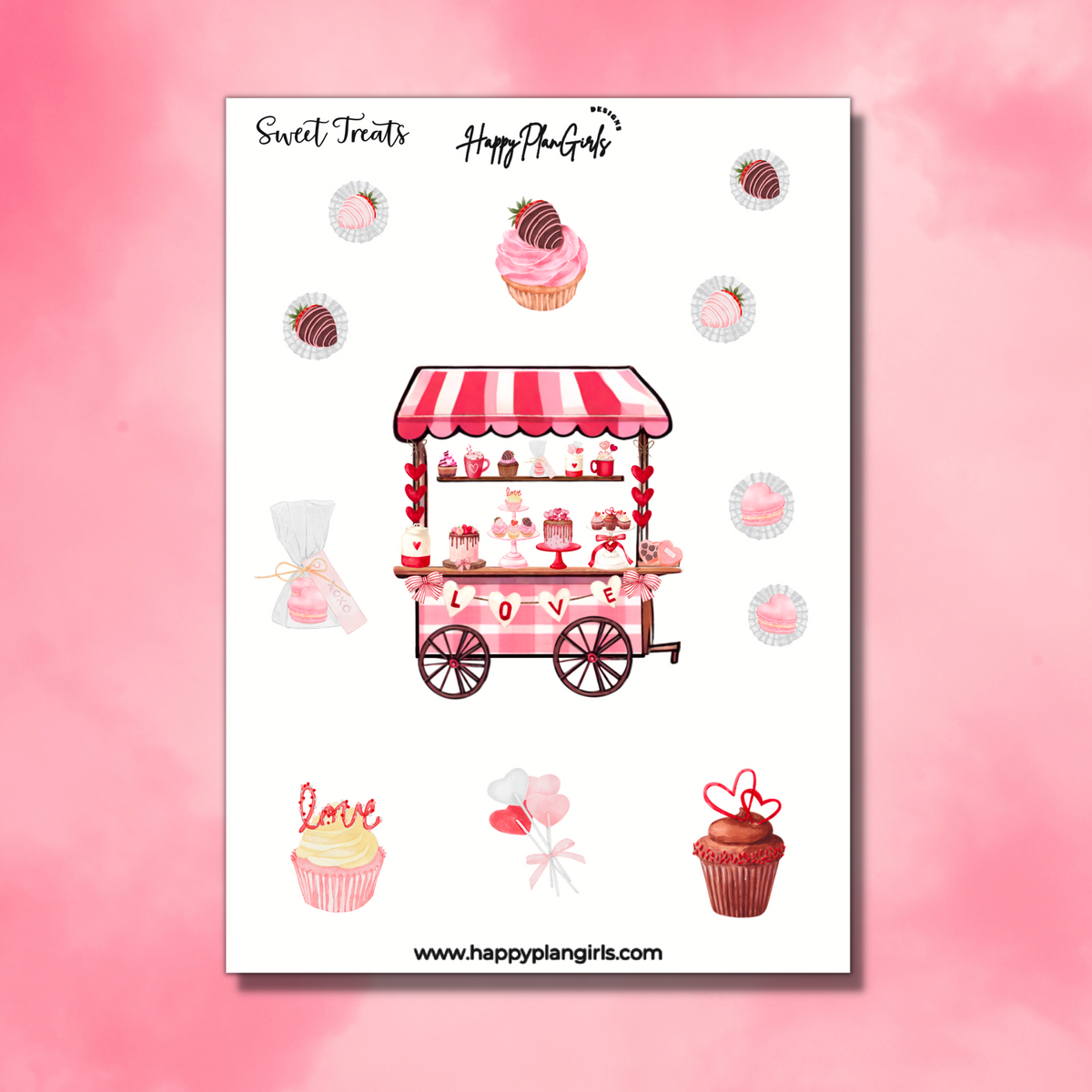 Valentines Day Sweet Treats Sticker Sheet – HappyPlanGirls Designs