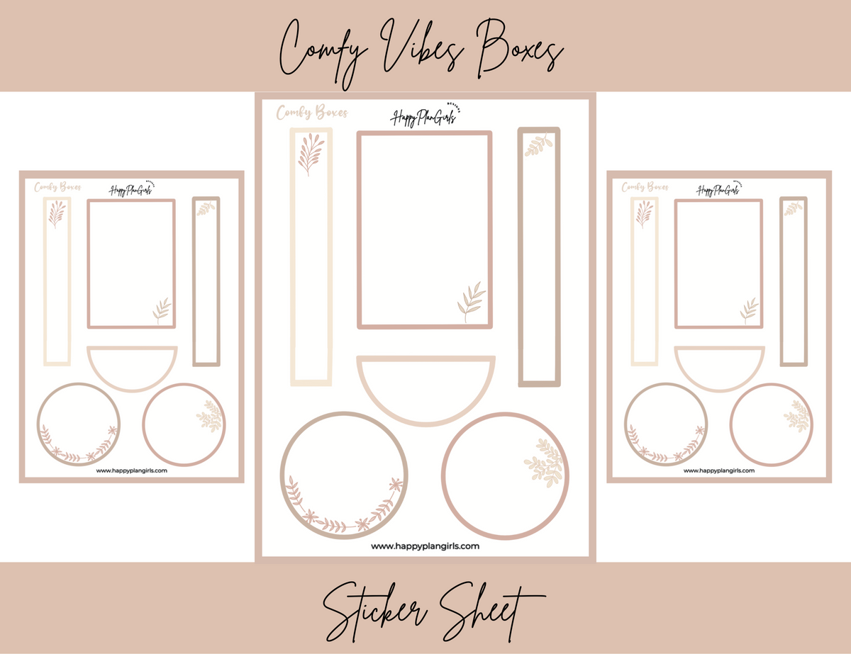 Comfy Vibes Boxes Sticker Sheet – HappyPlanGirls Designs