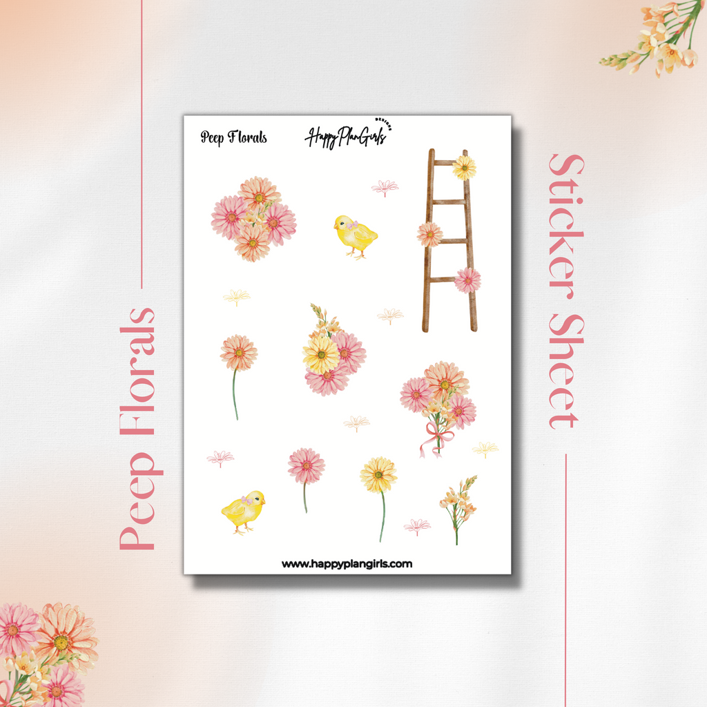 Peep Florals Sticker Sheet – HappyPlanGirls Designs