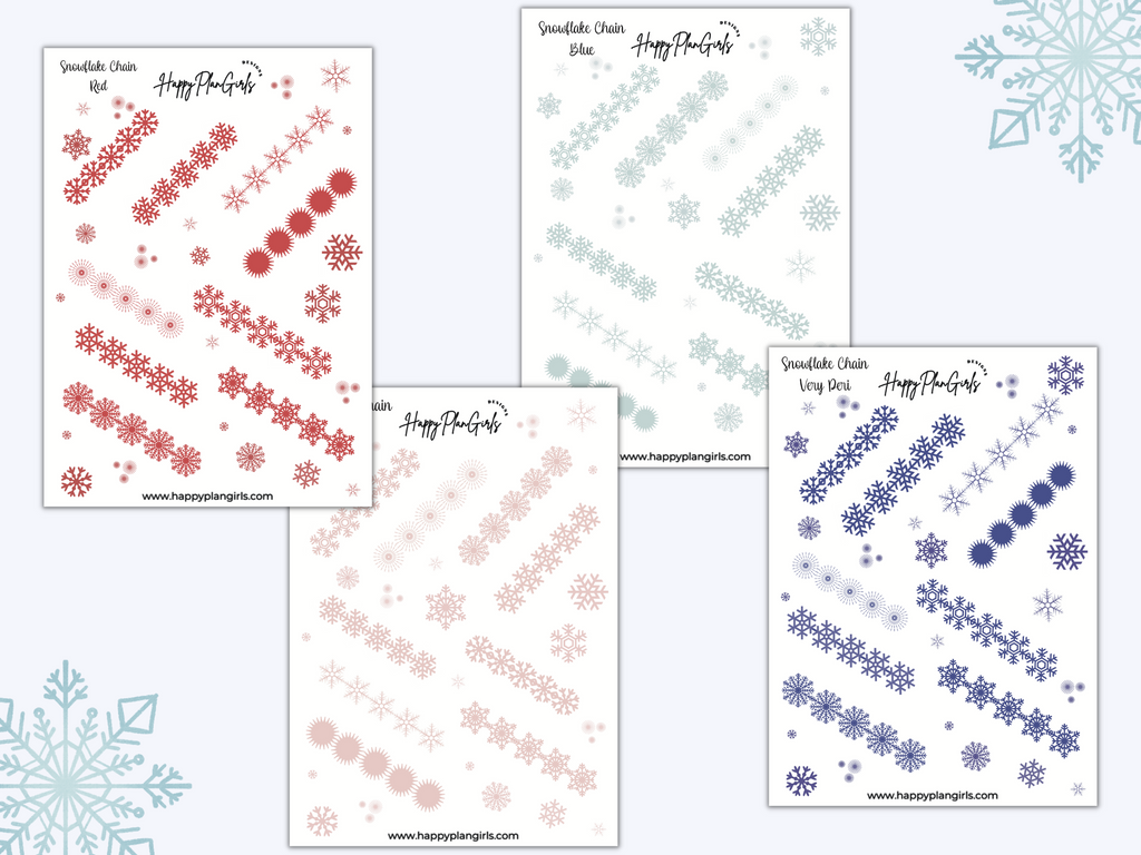 SnowFlake Chain Sticker Sheet Bundle – HappyPlanGirls Designs